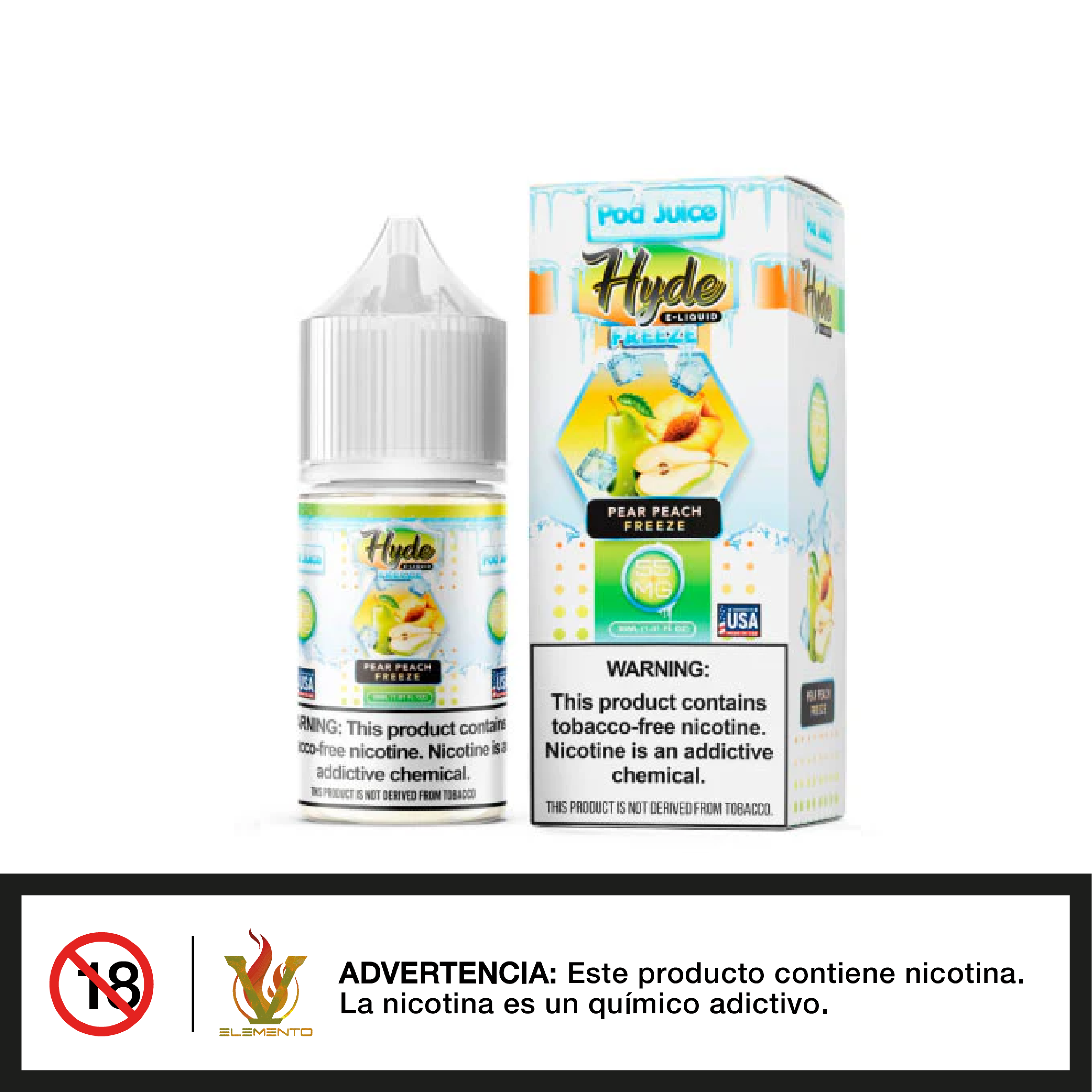 Hyde X Pod Juice Salt - Pear Peach Freeze TFN 30ml - Quinto Elemento Vap